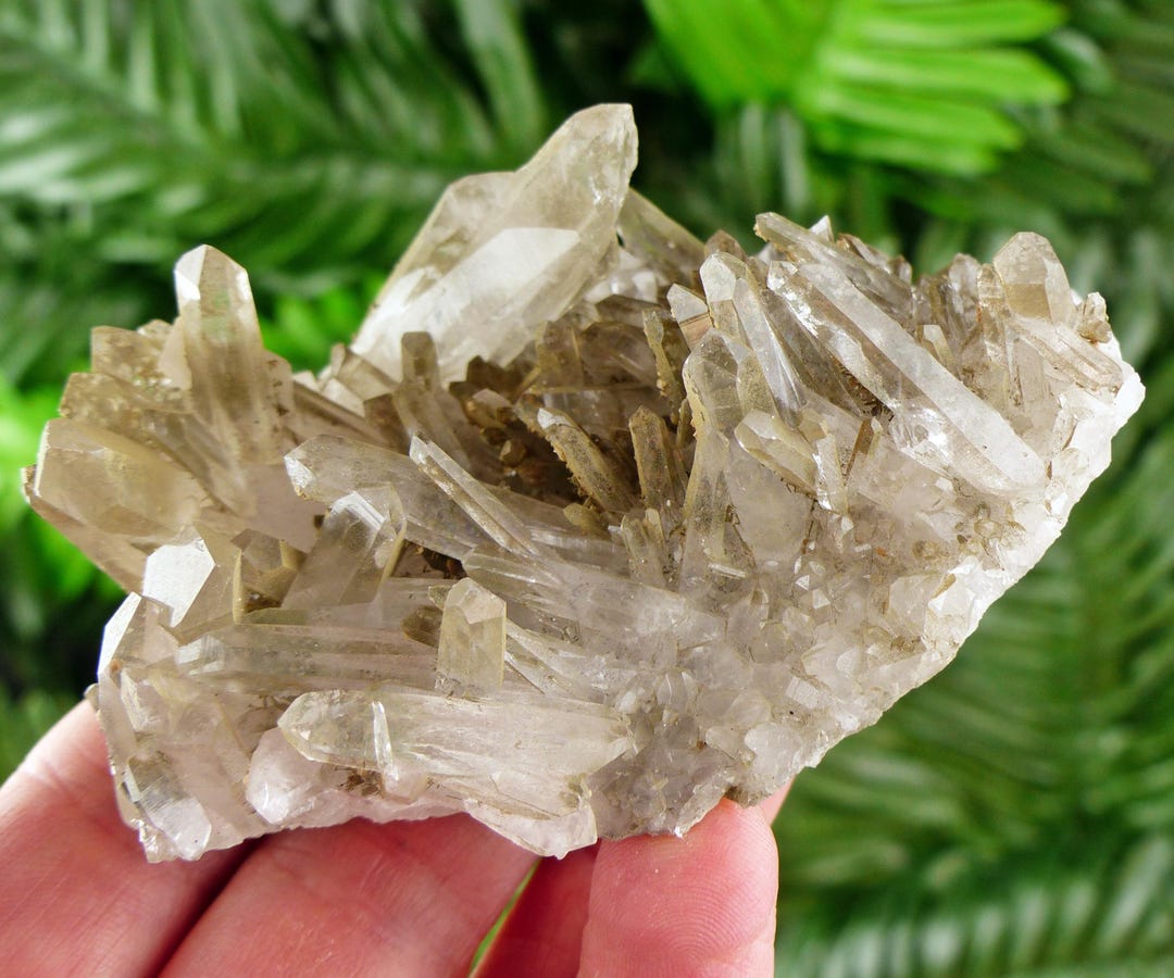 Amazing Clear Quartz With Chlorite, Raw Crystal, Natural Mineral ...