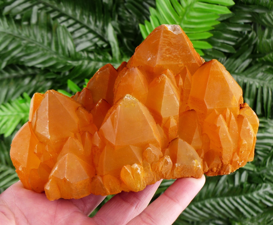 Big Quartz With Iron Oxide, Orange Crystal, Natural Mineral, Natural ...