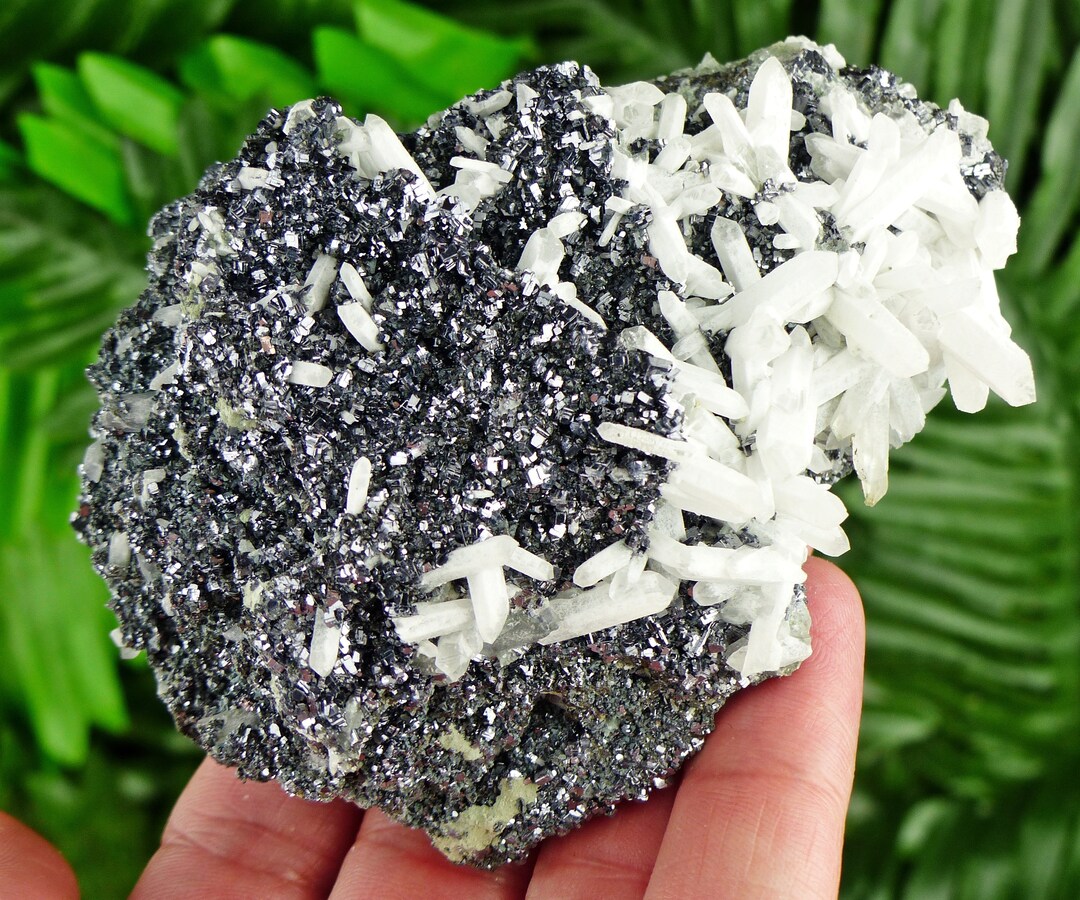 Amazing Milky Quartz With Shiny Galena Crystals, Raw Crystal, Natural ...