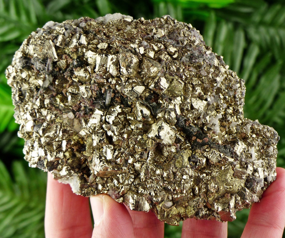 Amazing Big Shiny Pyrite Crystals With Chalcopyrite, Raw Crystal ...