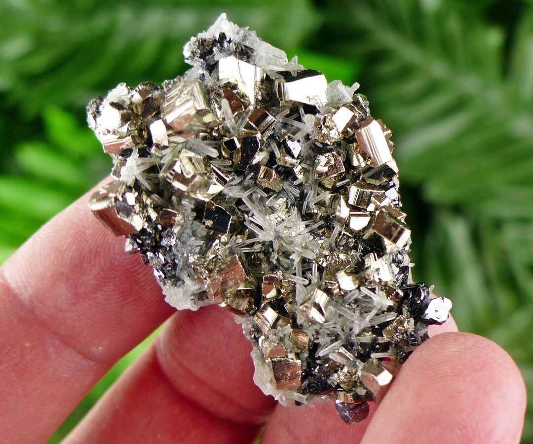 Amazing Pyrite With Sphalerite and Quartz, Raw Crystal, Natural Mineral ...