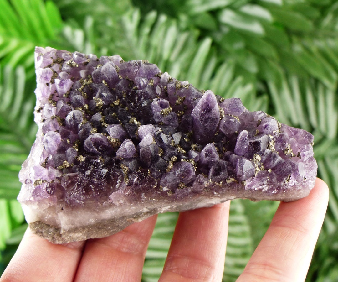 Amethyst With Pyrite Crystal Cluster, Chala Mine Bulgaria, Purple ...