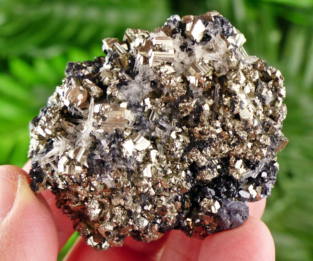 Amazing Pyrite With Sphalerite and Quartz, Raw Crystal, Natural Mineral ...