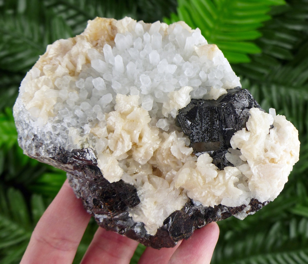 Amazing Milky Quartz With Calcite and Sphalerite , Raw Crystal, Natural ...