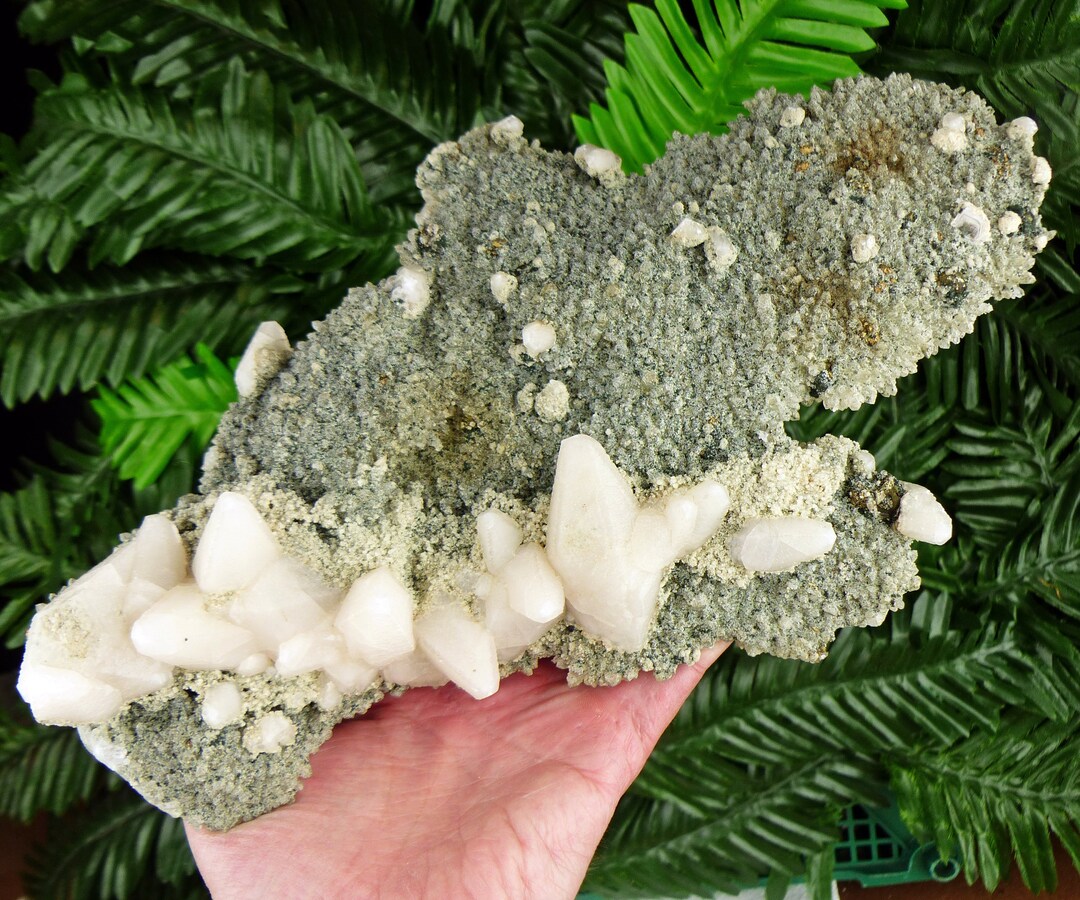 Amazing Quartz With Chlorite, Calcite, and Chalcopyrite, Raw Crystal ...