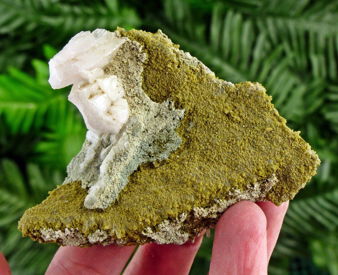 Amazing Calcite With Epidote and Pyrite , Raw Crystal, Natural Mineral ...