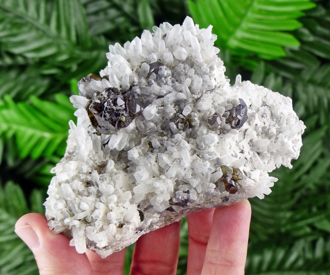 Gem Sphalerite Var. Cleiophane on Quartz, Sphalerite, Raw Crystals ...