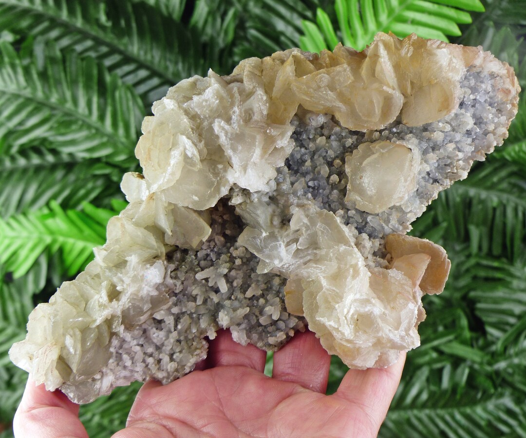 Amazing Big and Rare Quartz Crystals With Calcite, Raw Crystal, Natural ...