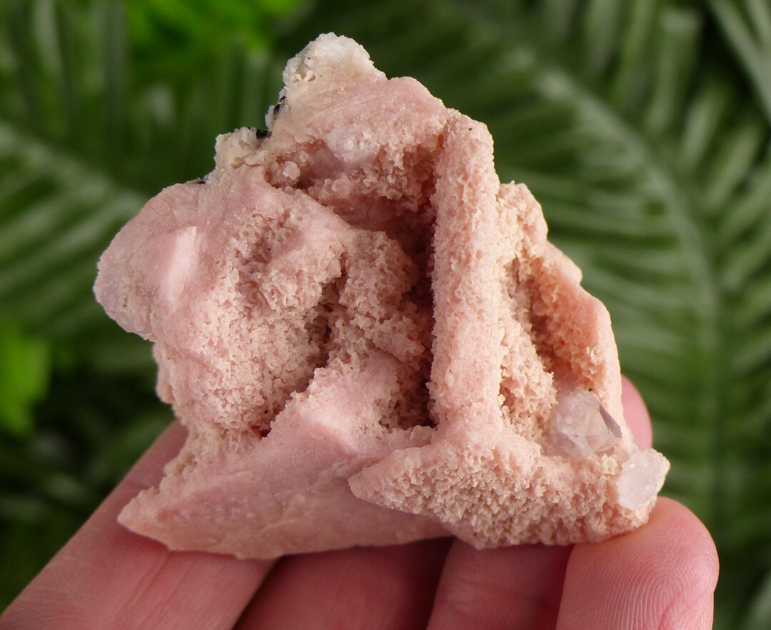 Rare Pink Rhodochrosite Crystal With Quartz, Raw Crystal, Natural ...