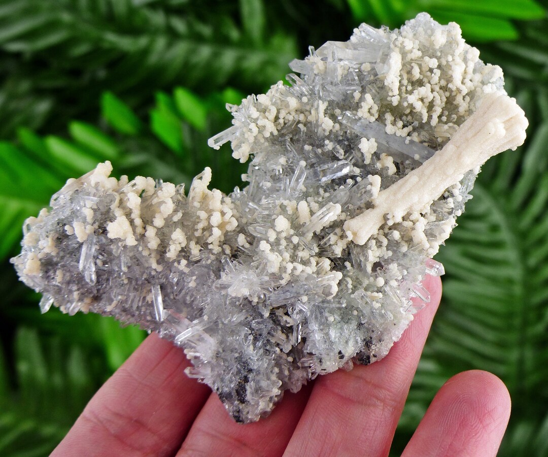 Amazing Clear Quartz With Calcite, Raw Crystal, Natural Mineral ...