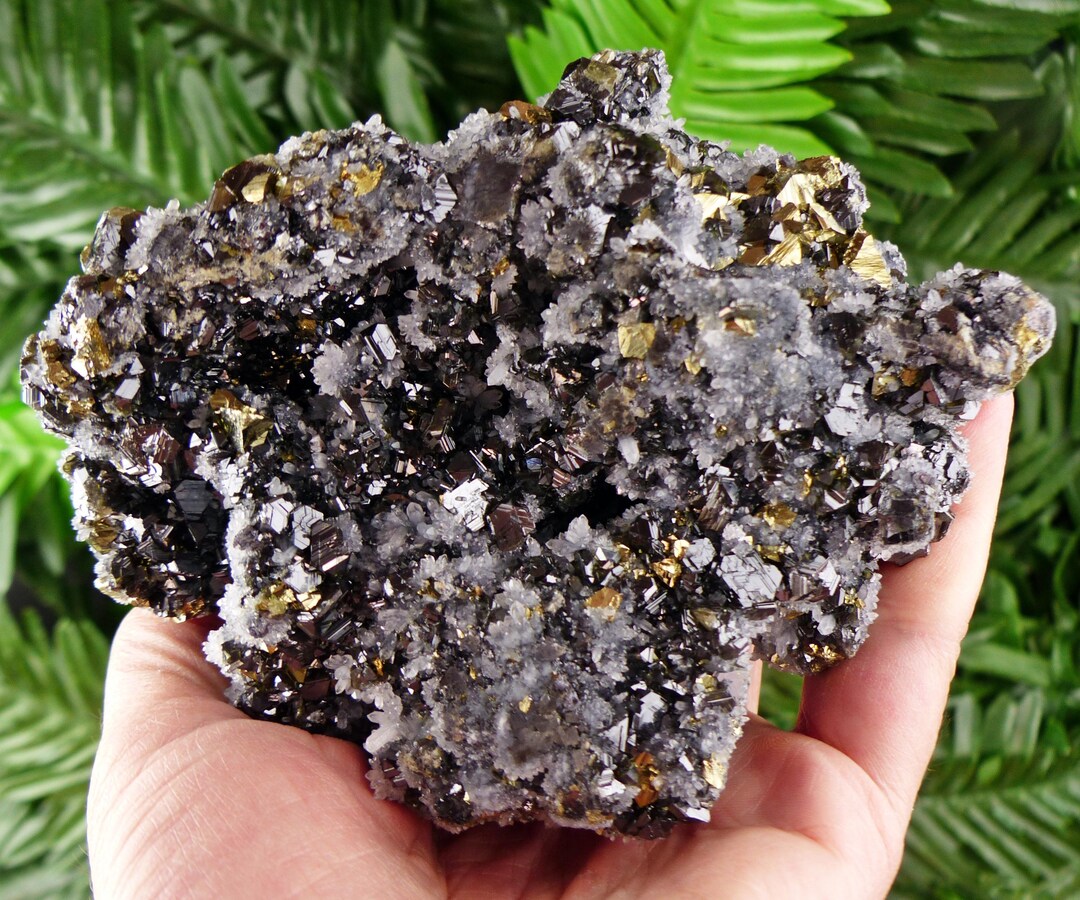 Amazing Sphalerite With Quartz and Chalcopyrite, Raw Crystal, Natural ...