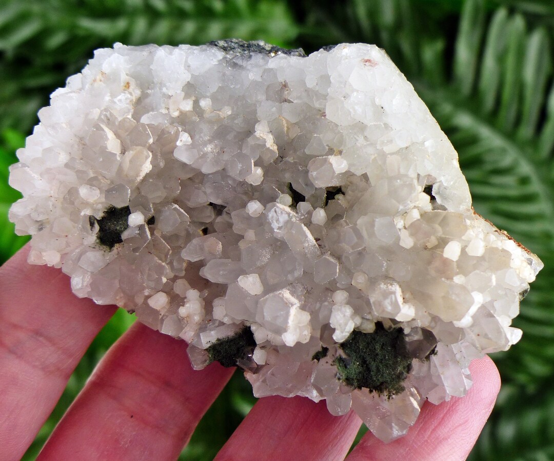Amazing Milky Quartz With Chlorite and Calcite, Raw Crystal, Natural ...
