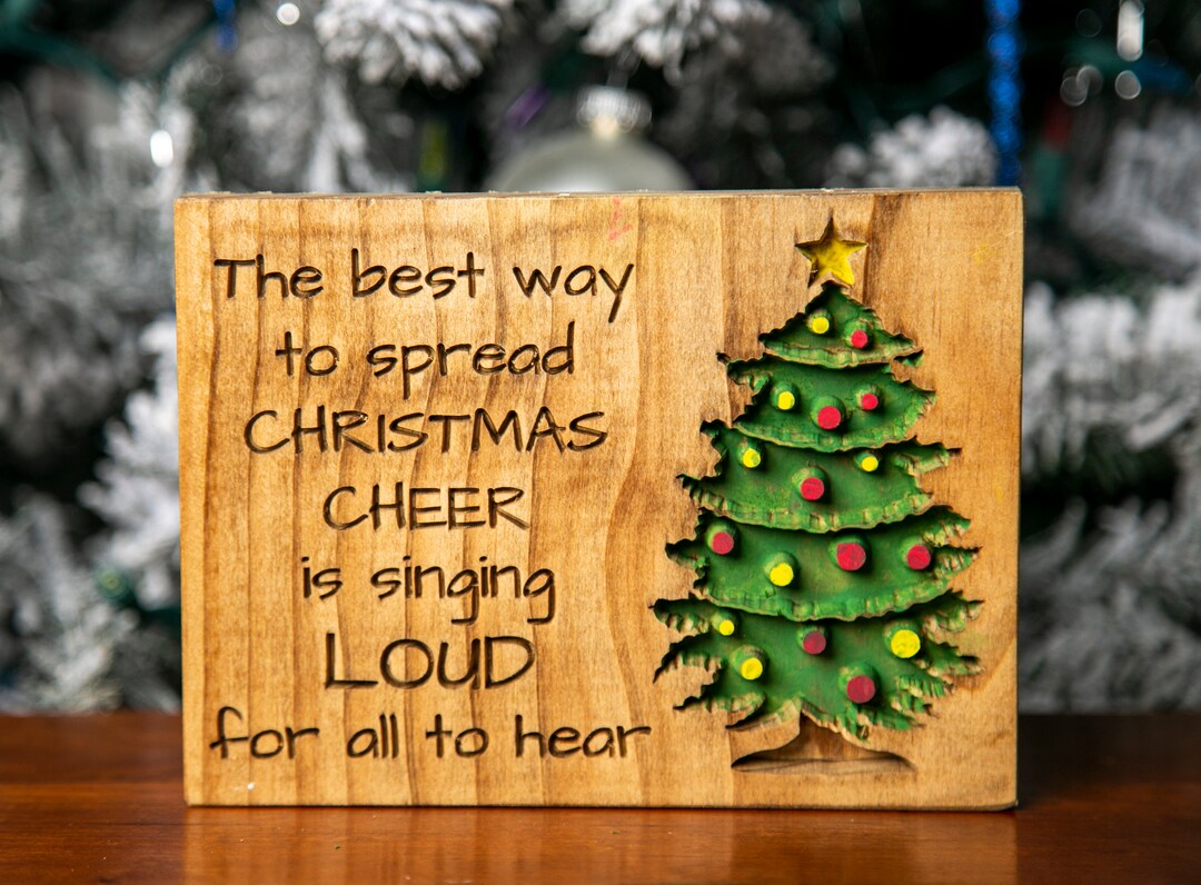 Christmas Cheer Elf Carved Wooden Sign - Etsy