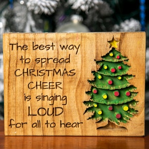 Christmas Cheer Elf Carved Wooden Sign - Etsy