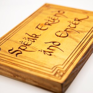 Speak Friend and Enter Carved Wooden Sign - Etsy