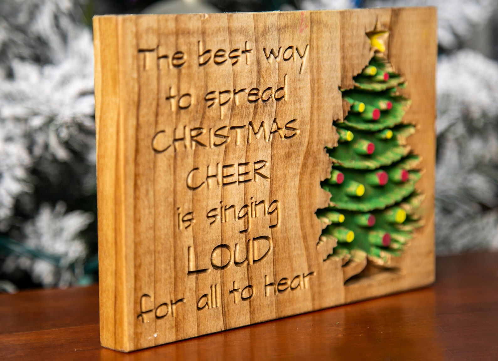 Christmas Cheer Elf Carved Wooden Sign - Etsy