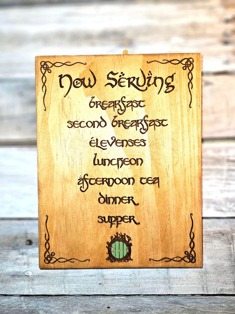 Now Serving Second Breakfast - Wood Carved Sign - Etsy