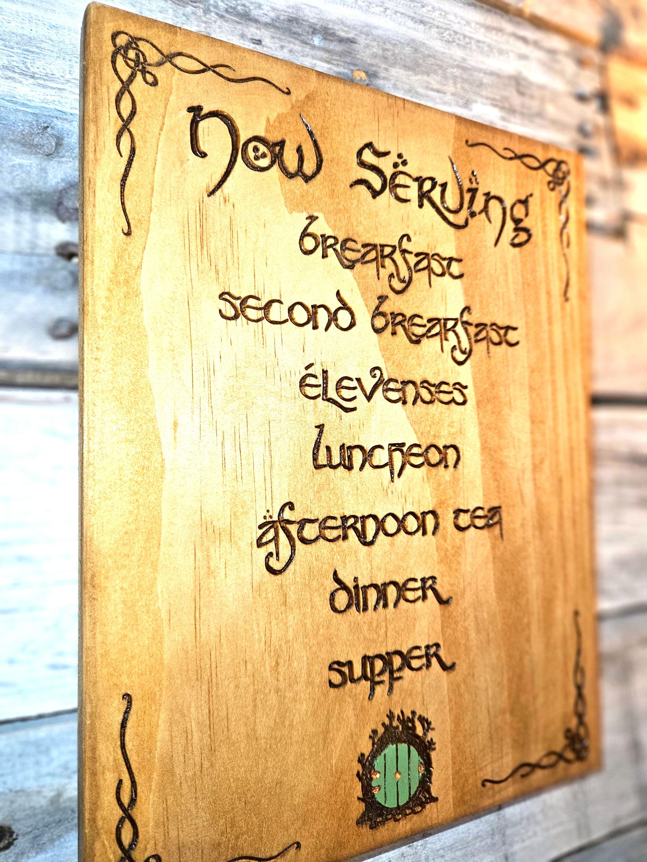 Now Serving Second Breakfast - Wood Carved Sign - Etsy