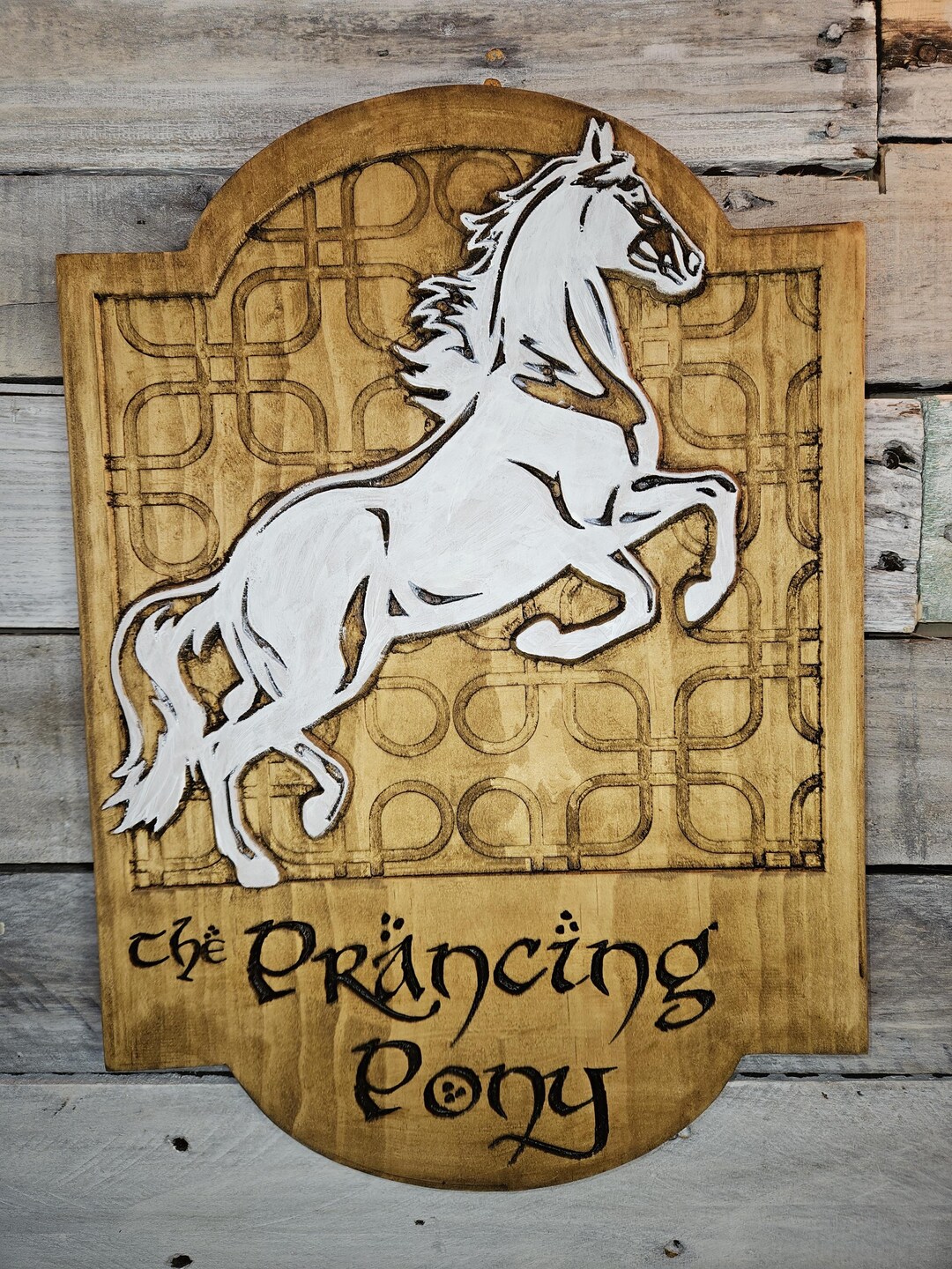 Prancing Pony Carved Wooden Sign - Etsy