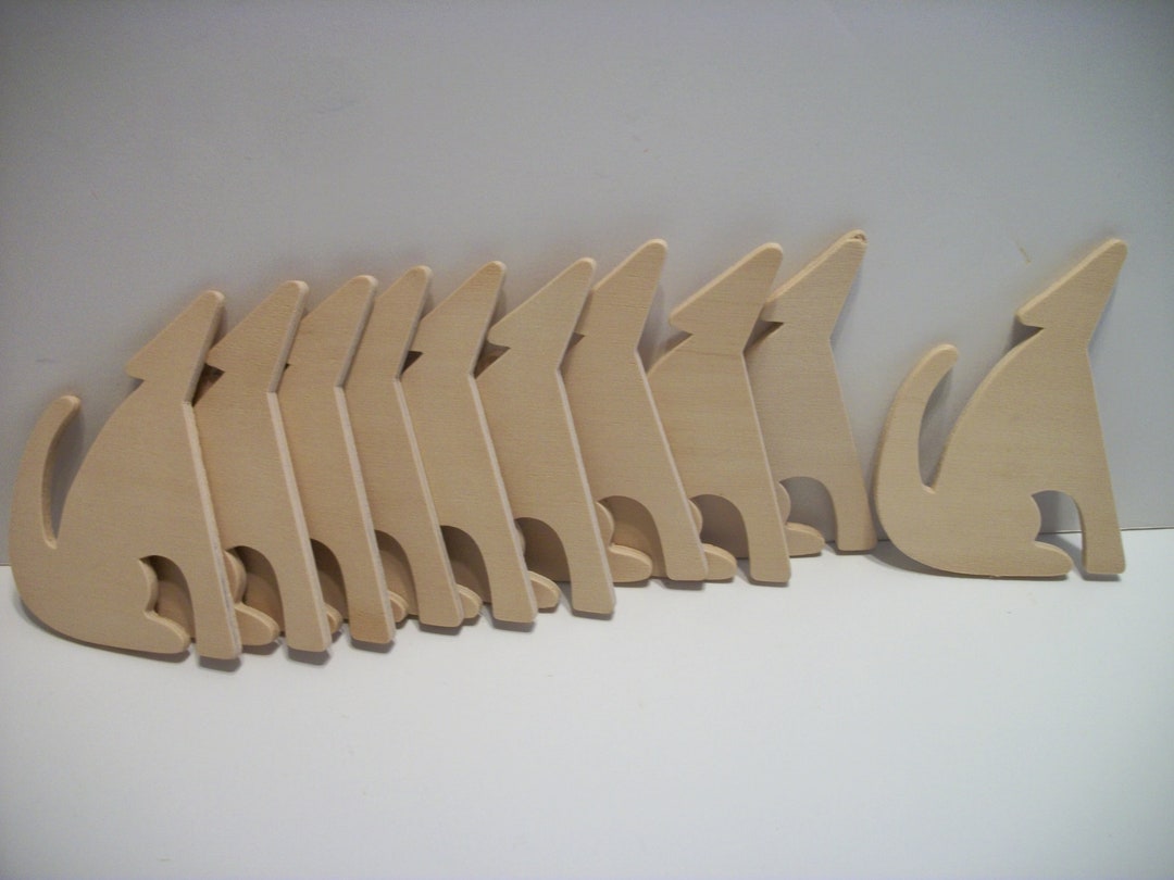 10 Wood Coyote Shapes Unfinished Wood Set of 10 FREE Shipping - Etsy