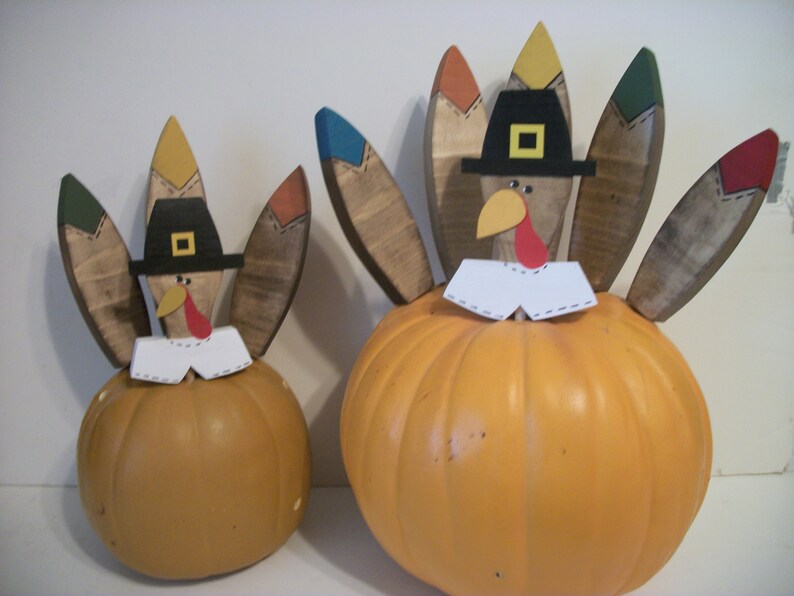 Turkey Pumpkin Pokes Large Size Thanksgiving Decor Pilgrim - Etsy