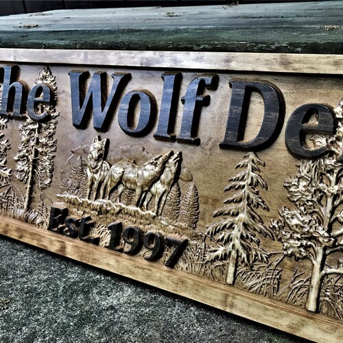 Custom Wolf Gift Wolf Wall Art Personalized Wood Wolves - Etsy
