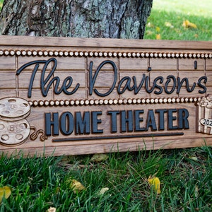 Personalized Movie Theater Cinema Sign | Home Theater Room Decor ...