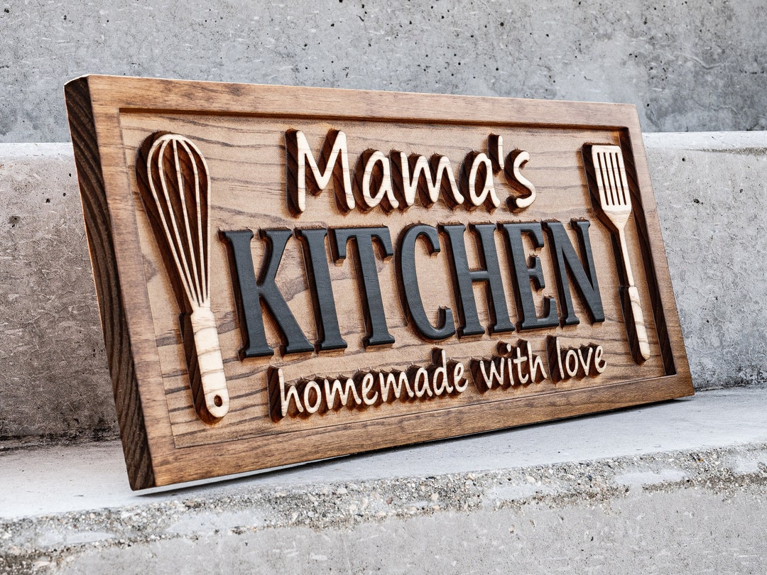 Personalized Kitchen Name Sign | Custom Mothers Day Gift for Mom Gift ...