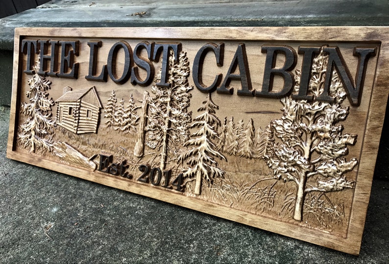 Custom Cabin Decor Rustic Cabin Sign Personalized Lake House - Etsy