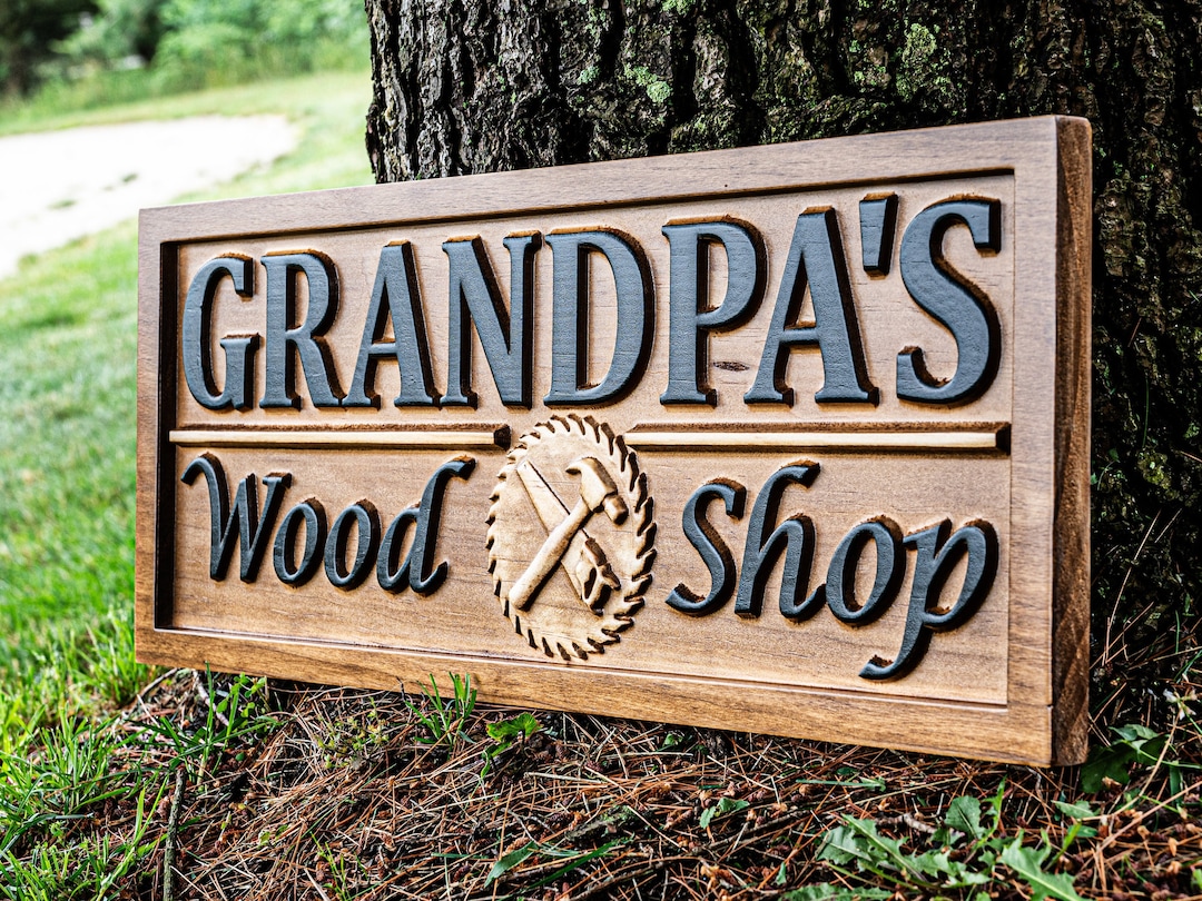Custom Wooden Shop Sign | Wood Workshop Sign | Gifts for Men | Gifts ...