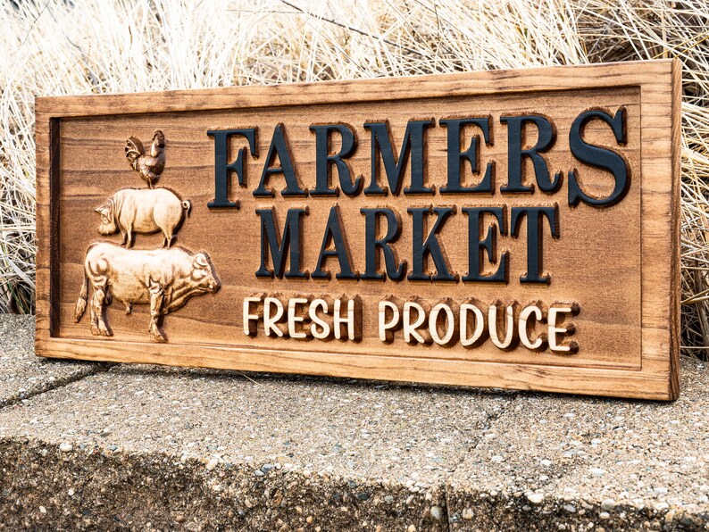 Personalized Wood Farmers Market Sign, Farmers Market Directional Signs ...