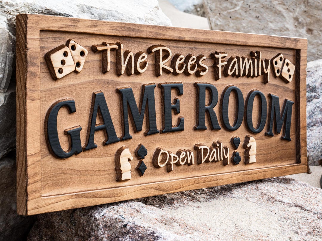 Personalized Game Night Gift | Custom Family Game Room Name Sign ...