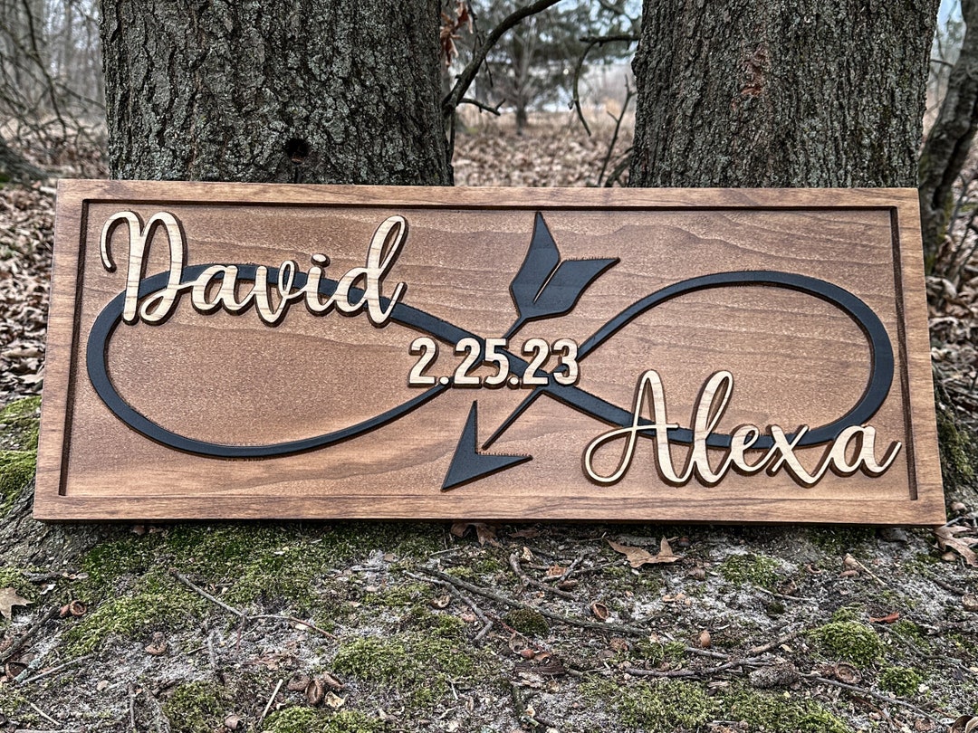 Custom Infinity Sign | Personalized Wedding Gift for Couple | Wood ...