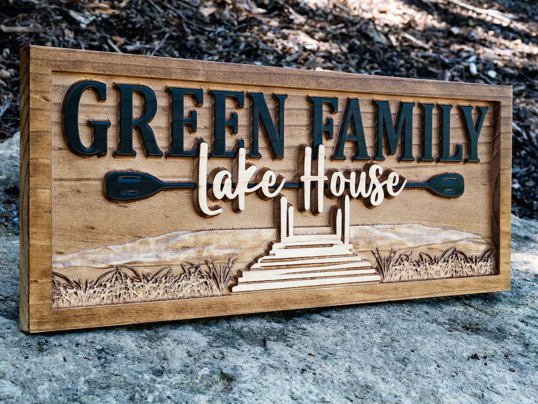 Personalized 3D Wooden Lake House Nautical Decor | Boat Decor, Custom ...