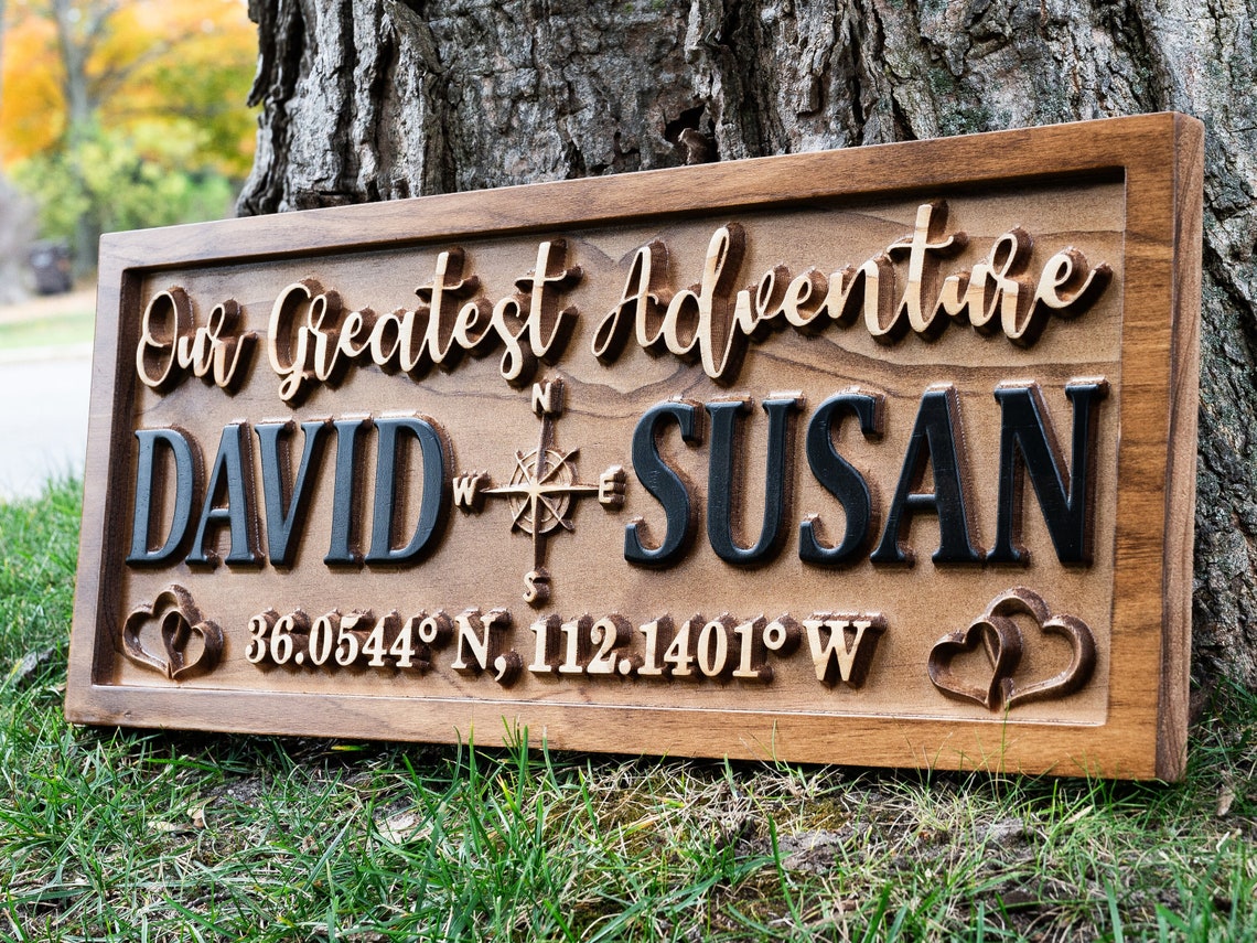 Personalized Wedding Compass Gift for Couple | Bridal Shower Gift ...