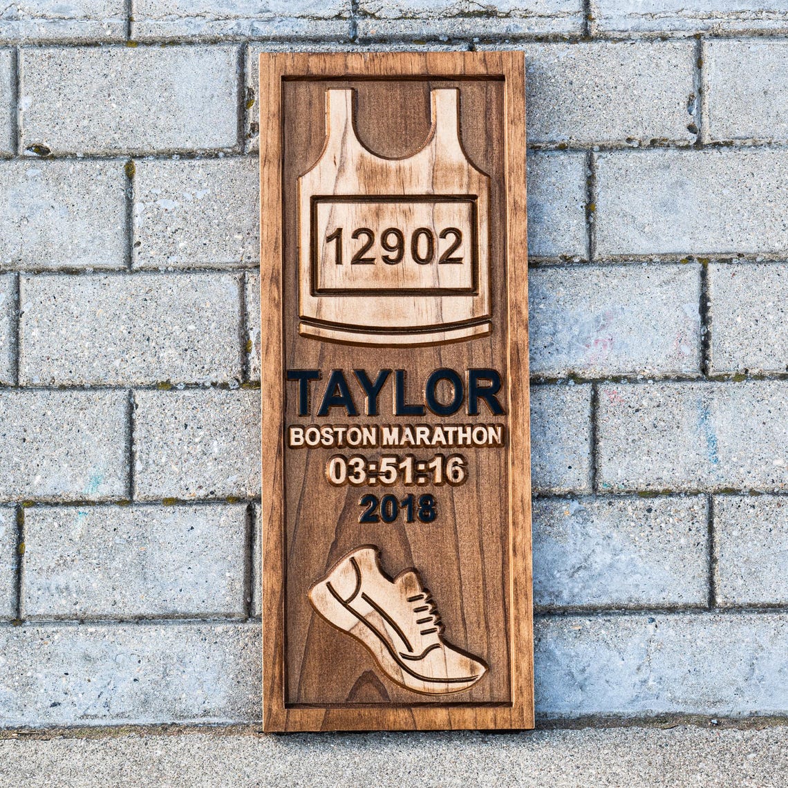 Wooden Personalized Runner Gift | Marathon Gift | Track & Field Team ...