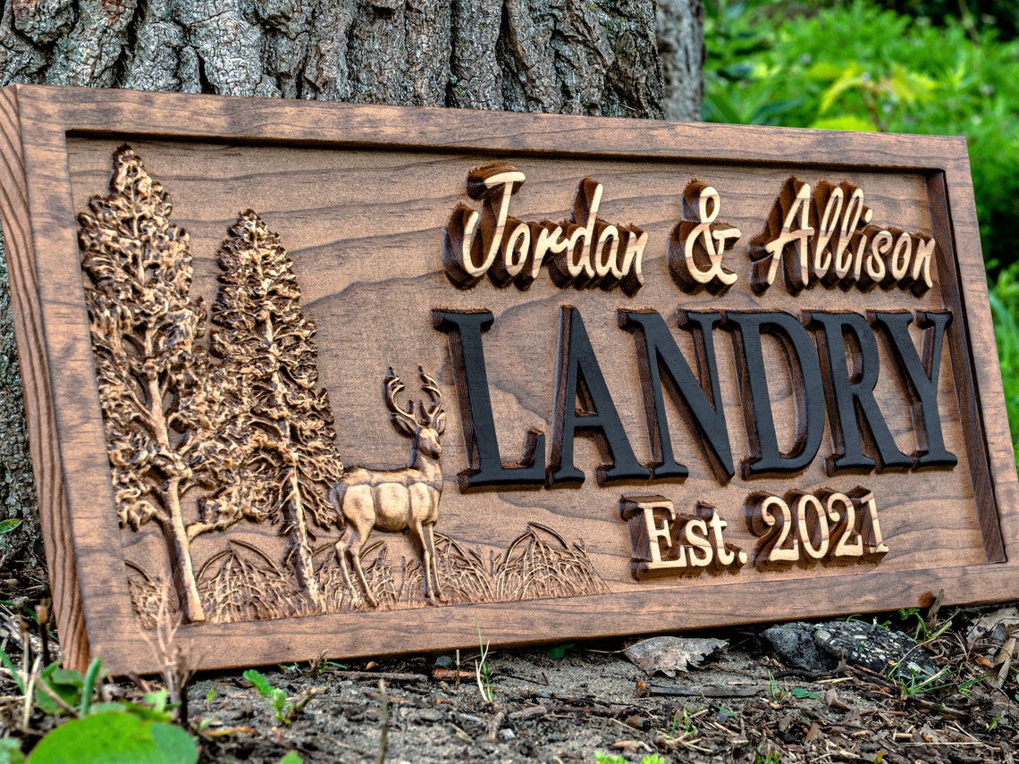 Outdoor Decor Custom Wood Sign Deer Hunting Gifts Cabin - Etsy