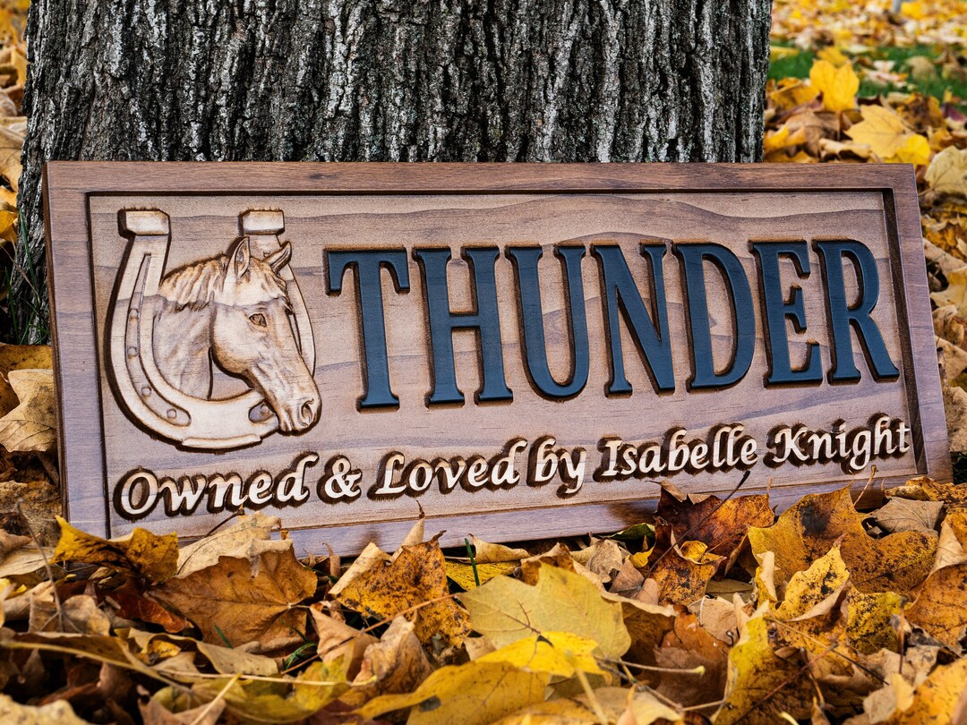 Horse Stall Ranch Sign Horse Barn Decor Rustic Wood Sign Personalized ...