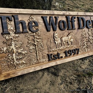 Custom Wolf Gift | Wolf Wall Art | Personalized Wood Wolves Sign ...