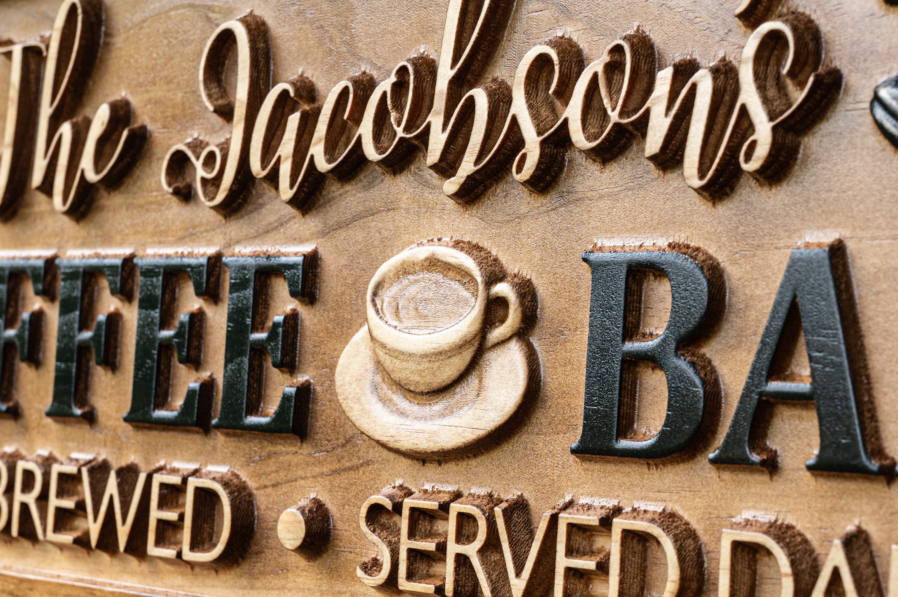 Personalized Coffee Bar Sign for Kitchen | Carved Wood Sign | Custom ...