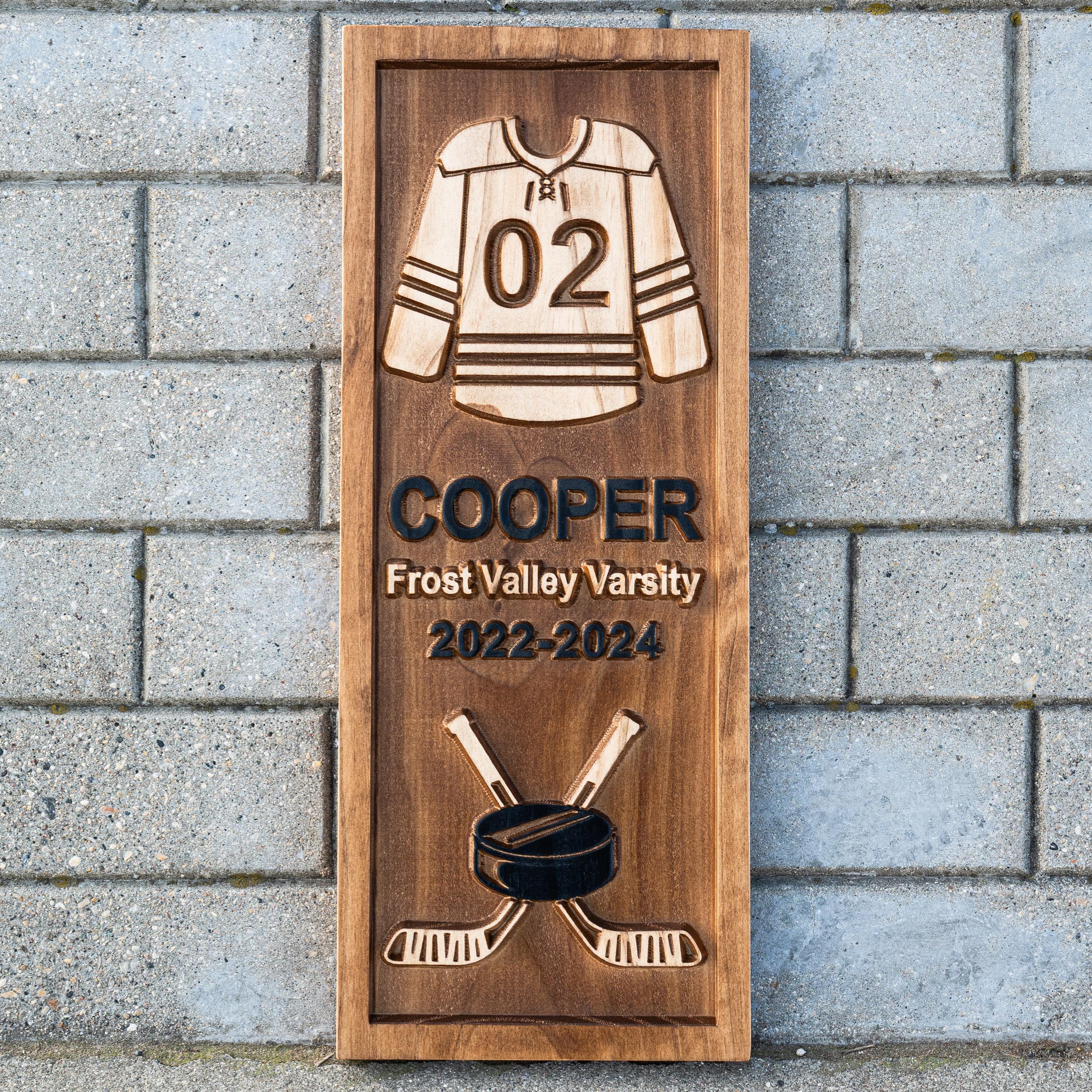 Personalized Wood Hockey Name Sign, Hockey Gifts, Vintage Hockey Wall ...