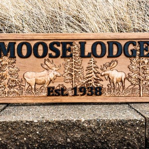 Personalized Wooden Moose Name Sign, Moose Wall Art Gifts, Moose Hunter ...