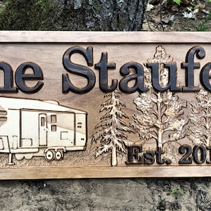 Personalized Camping Sign Fifth Wheel Decor Custom Camper Sign Wood ...