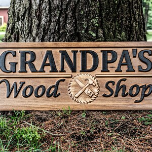 Custom Wooden Shop Sign | Wood Workshop Sign | Gifts for Men | Gifts ...
