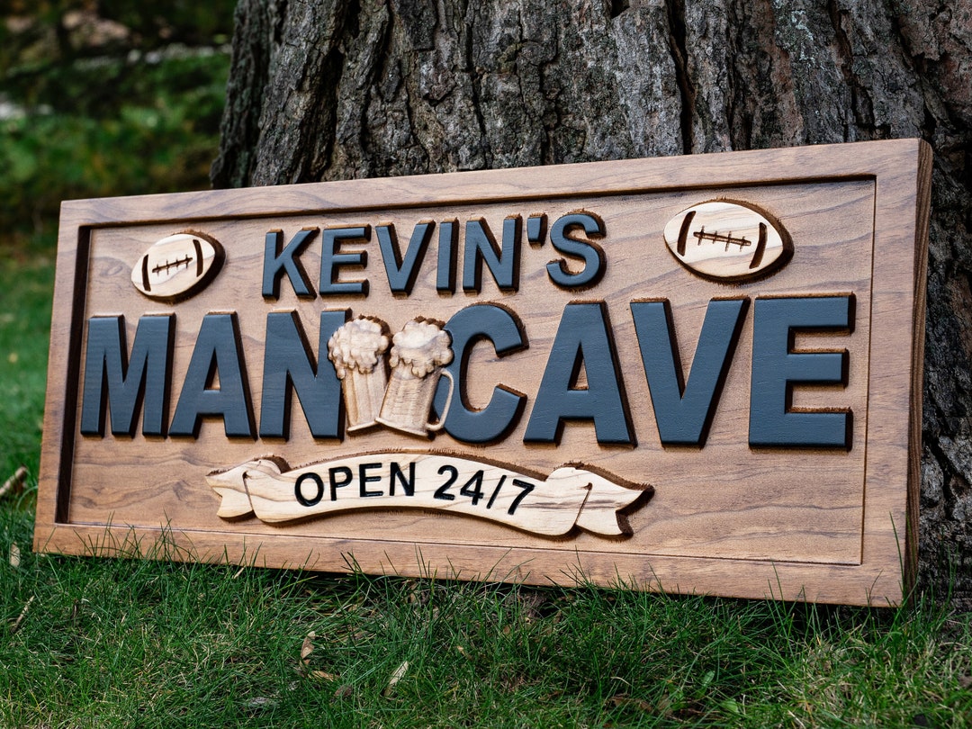 Personalized Man Cave Sign | Football Man Cave Pub Bar Decor | Custom ...