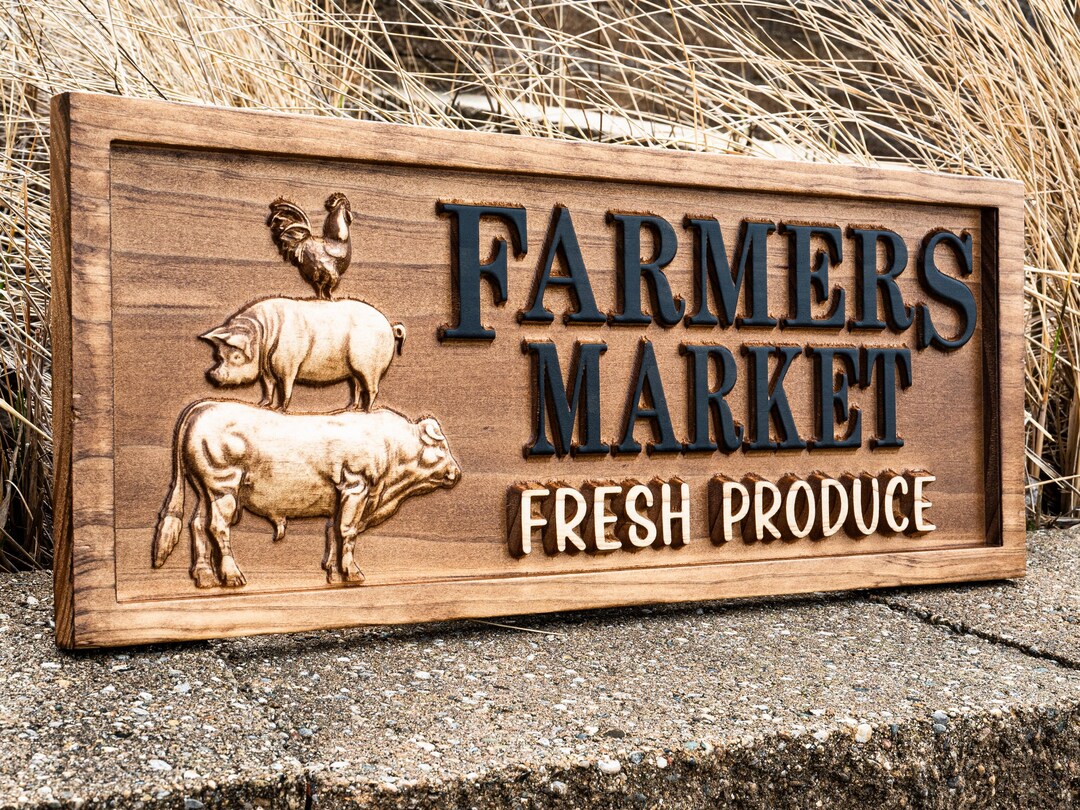 Personalized Wood Farmers Market Sign, Farmers Market Directional Signs ...