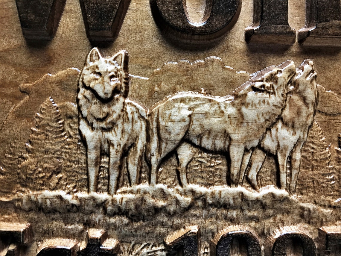 Custom Wolf Gift Wolf Wall Art Personalized Wood Wolves - Etsy