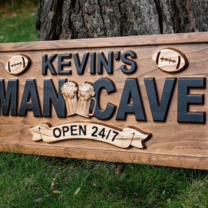 Personalized Man Cave Sign | Football Man Cave Pub Bar Decor | Custom ...