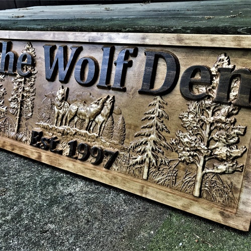 Custom Wolf Gift Wolf Wall Art Personalized Wood Wolves - Etsy