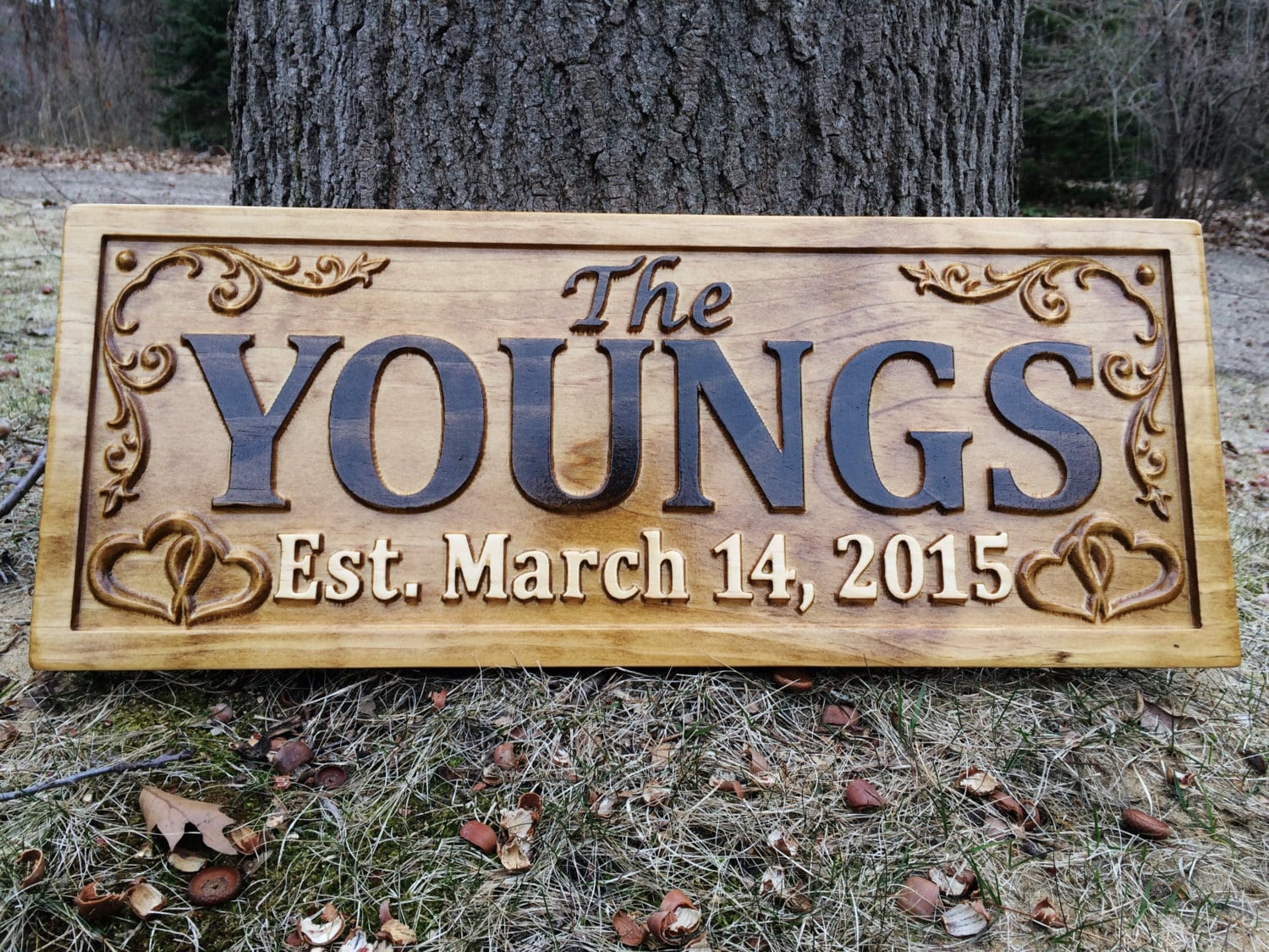 Personalized Family Name Sign Wedding Gift Custom Carved - Etsy
